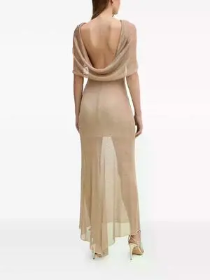SIMONA CORSELLINI Open-back Mesh-knit Maxi Dress
