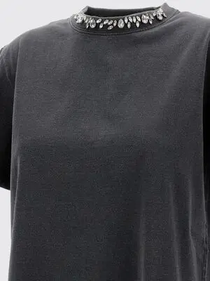 GOLDEN GOOSE Short Sleeve T-shirt With Embellished Neckline - Black