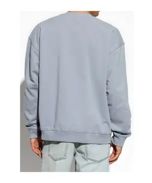 DIESEL® Cotton Sweatshirt With Flocked Oval D Logo