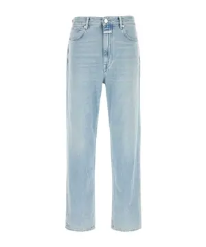 Closed Straight Leg Jeans With Concealed Closure - Blue