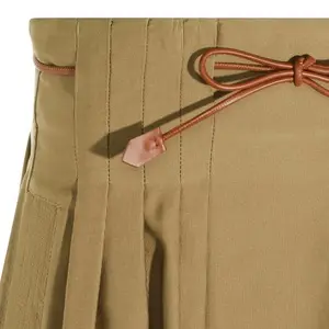 Max Mara Pleated Belted Skirt - Khaki