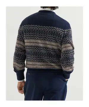 Brunello Cucinelli Fair Isle Crew Neck Sweater