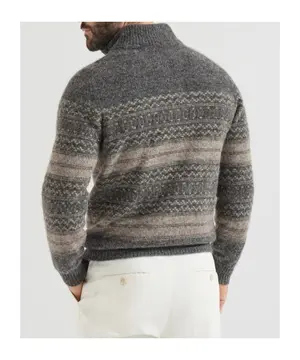 Brunello Cucinelli Fair Isle Zip-up Sweater