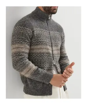 Brunello Cucinelli Fair Isle Zip-up Sweater