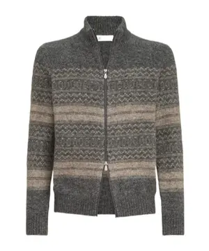 Brunello Cucinelli Zip-up High Neck Cardigan - Black