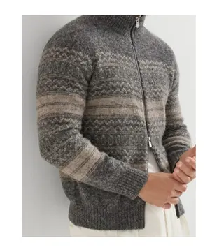 Brunello Cucinelli Zip-up High Neck Cardigan - Black