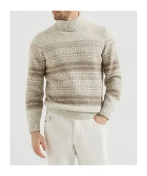 Brunello Cucinelli Fair Isle Turtleneck Sweater