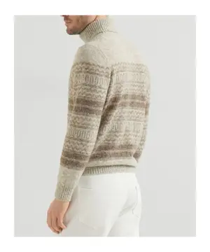 Brunello Cucinelli Fair Isle Turtleneck Sweater