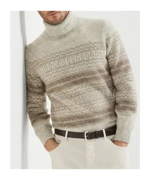 Brunello Cucinelli Fair Isle Turtleneck Sweater