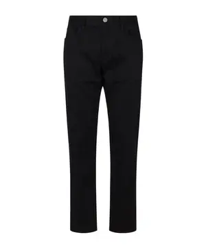 Giorgio Armani Logo-patch Straight-leg Trousers - Black