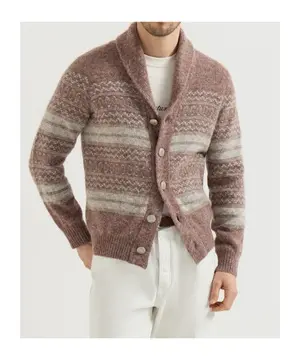 Brunello Cucinelli Nordic-jacquard Alpaca, Cashmere And Wool Cardigan