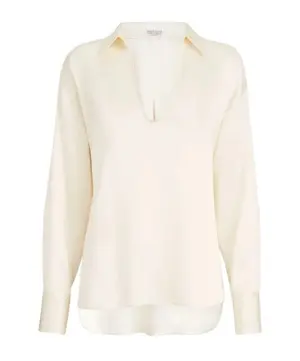 Brunello Cucinelli Silk Satin Blouse - Panama
