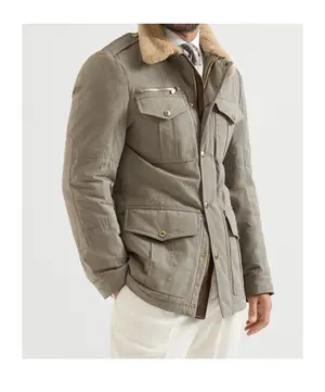 Brunello Cucinelli Drawstring Waist Zip-up Jacket - Medium Gray