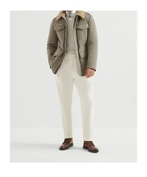 Brunello Cucinelli Drawstring Waist Zip-up Jacket - Medium Gray