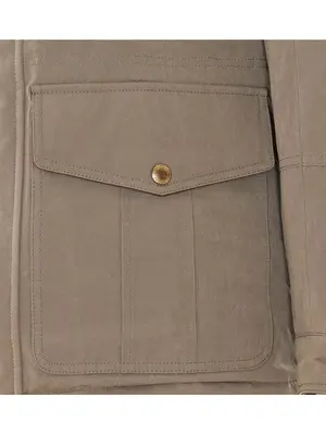 Brunello Cucinelli Drawstring Waist Zip-up Jacket - Medium Gray