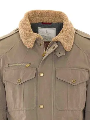 Brunello Cucinelli Drawstring Waist Zip-up Jacket - Medium Gray