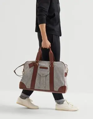 Brunello Cucinelli Leather-trim Holdall Bag