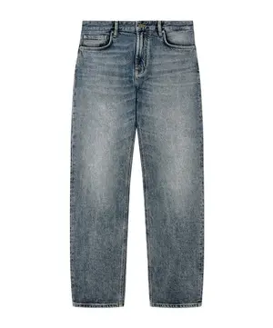 Emporio Armani Regular Fit Five-pocket Whiskered Denim Jeans - Blue