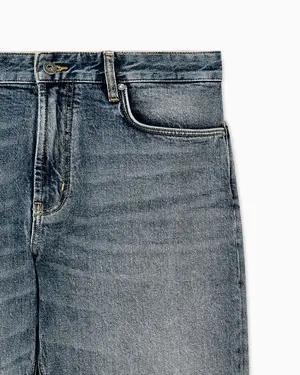 Emporio Armani Regular Fit Five-pocket Whiskered Denim Jeans
