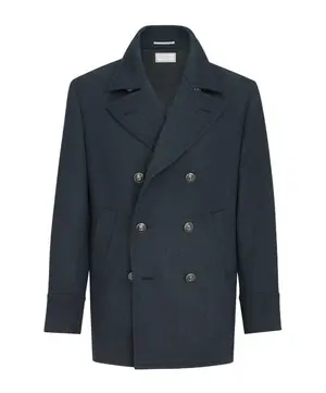 Brunello Cucinelli Double-breasted Wool Jacket - Blue