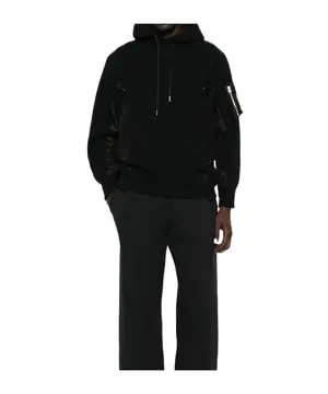 Sacai Panelled Zip-pocket Hoodie