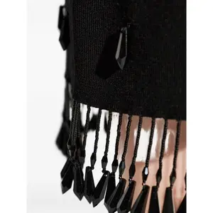 BY MALENE BIRGER Embellished Fringed Midi Skirt - Black