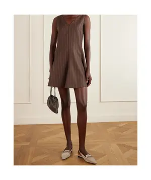 Brunello Cucinelli Suede Pointed-toe Slingback Flats