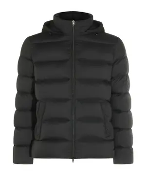 Herno Quilted Hooded Jacket - Black
