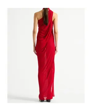 Balmain Long Draped Jersey Dress