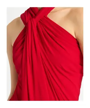 Balmain Long Draped Jersey Dress