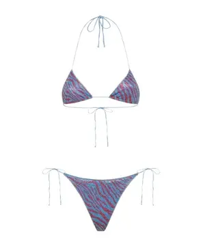 Oseree Zebra-print Bikini Set - White