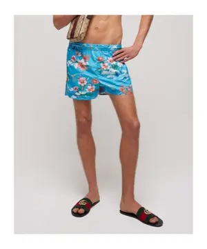 Gucci Floral Print Polyester Poplin Swim Shorts - Multi-color
