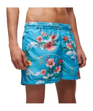 Gucci Floral Print Polyester Poplin Swim Shorts - Multi-color