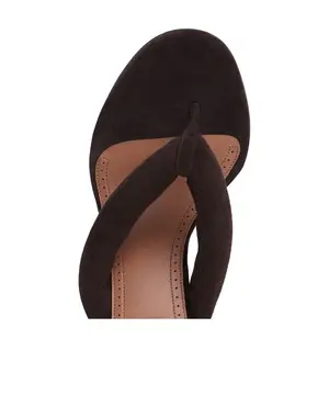 Alaïa Heel Thong Mules In Suede - Dark Brown