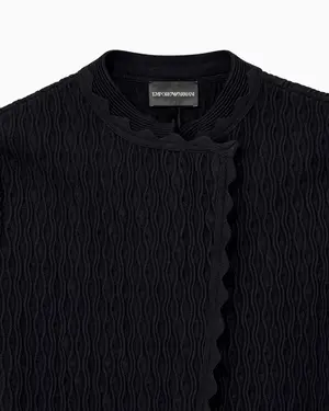 Emporio Armani Double Ottoman Blazer With Wavy Texture