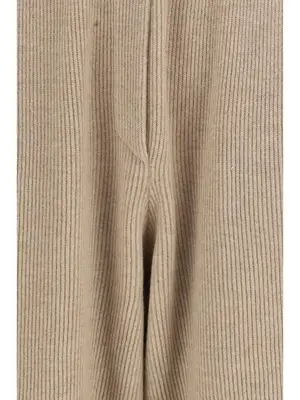 Brunello Cucinelli Elastic Waist Wide-leg Casual Pants