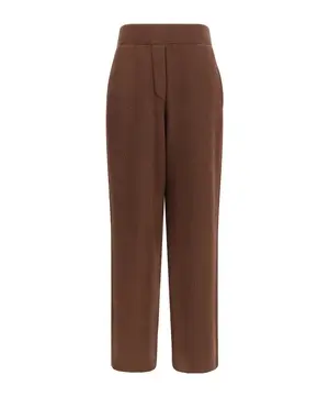 Brunello Cucinelli Ribbed-knit Straight-leg Trousers - Brown