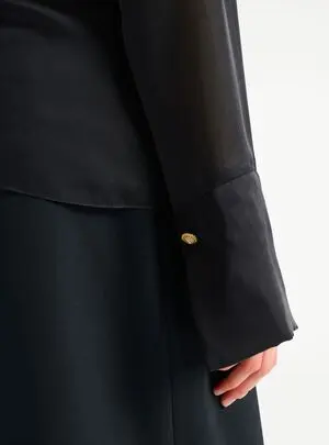 Balmain Silk Shirt With Tie Detail