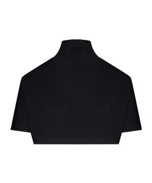 Alaïa Cropped High Neck T-shirt - Black
