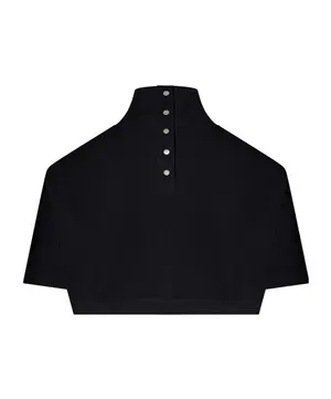 Alaïa Cropped High Neck T-shirt - Black