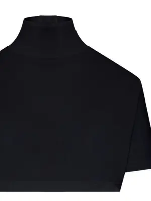 Alaïa Cropped High Neck T-shirt - Black