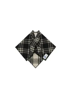Burberry Checked Scarf Capelet - Black