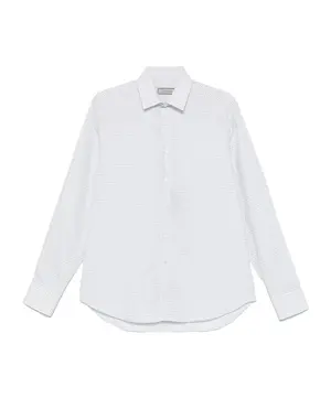 Canali Check Shirt - White