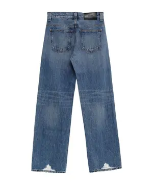 Khaite Logo Patch Straight Leg Jeans