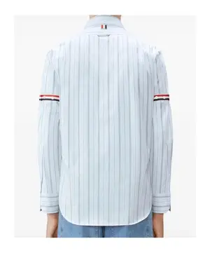 Thom Browne Madras Long-sleeved Striped Shirt