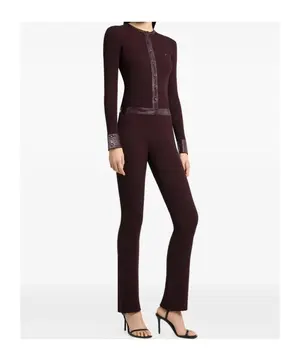 COURREGES Vinyl-trim Ribbed-knit Cardigan