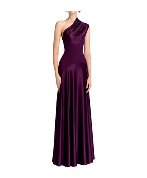 Solace One-shoulder Draped Maxi Dress - Black