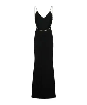TOM FORD Embellished Strappy V-neck Gown