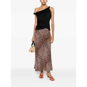 Rixo Leopard Print Midi Skirt