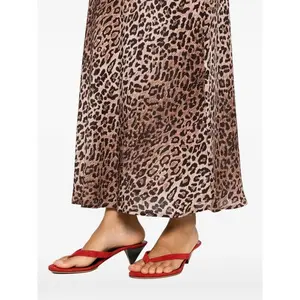 Rixo Leopard Print Midi Skirt